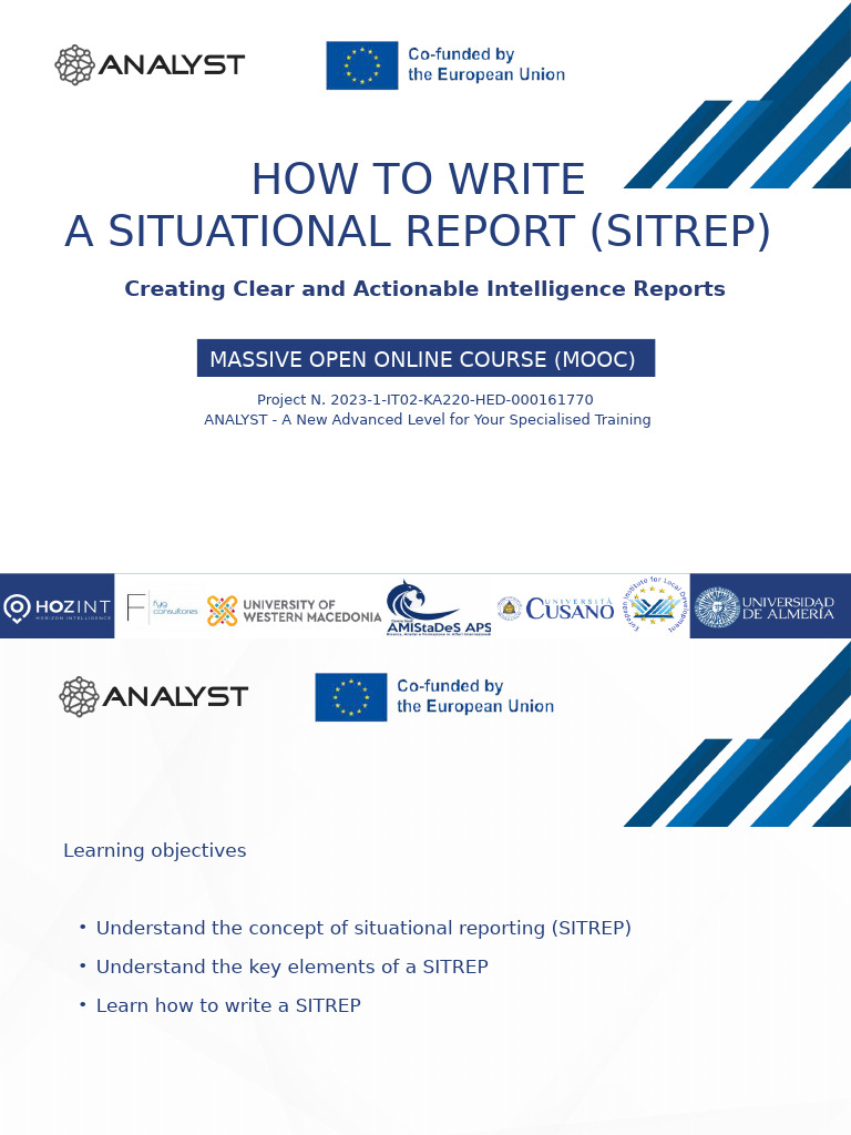 Unit 5 - Situational Report (SITREP) Alert Writing | PDF