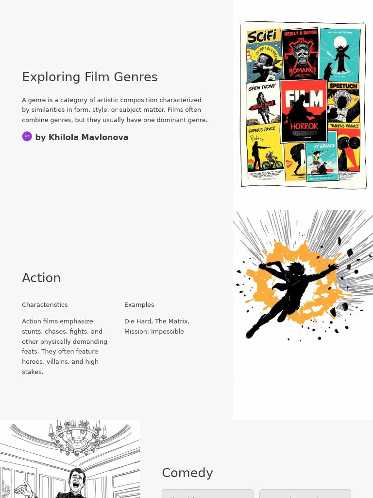Film Genre Exploration Guide | PDF | Horror Films | Romance Novels