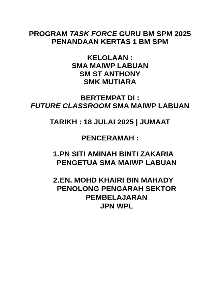 Soalan Utk Taskforce | PDF