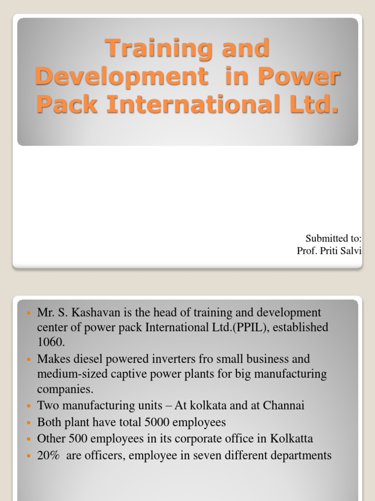 Training and Development in Power Pack International LTD | PDF ...