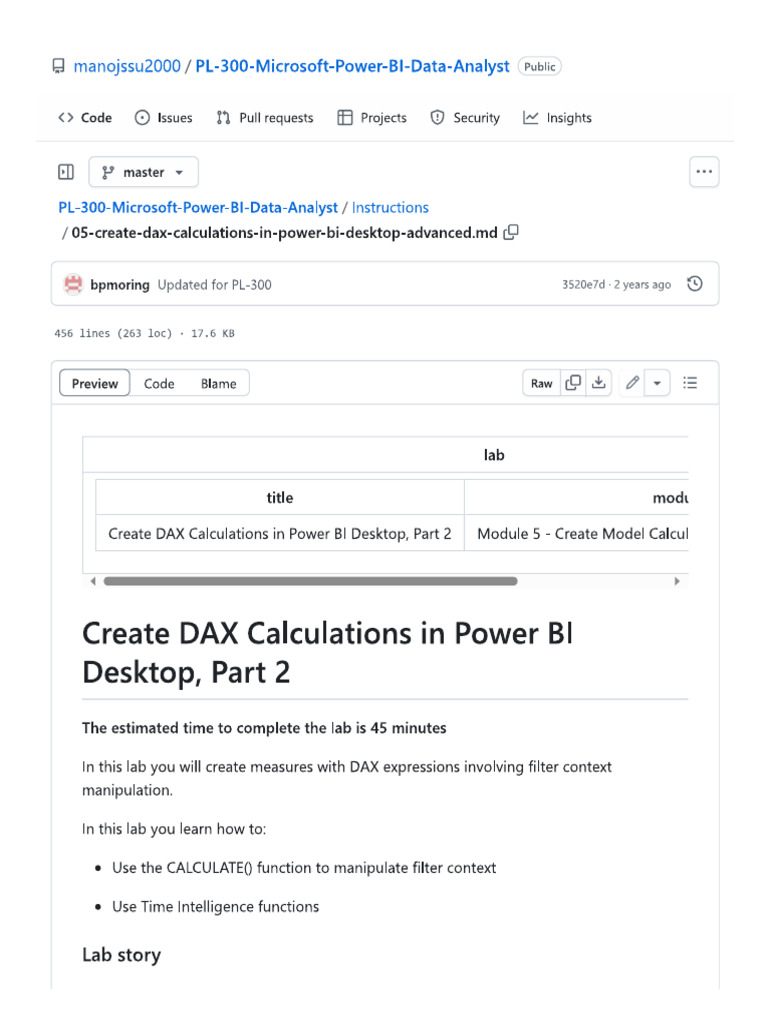 05 Create Dax Calculations in Power Bi Desktop Advanced | PDF