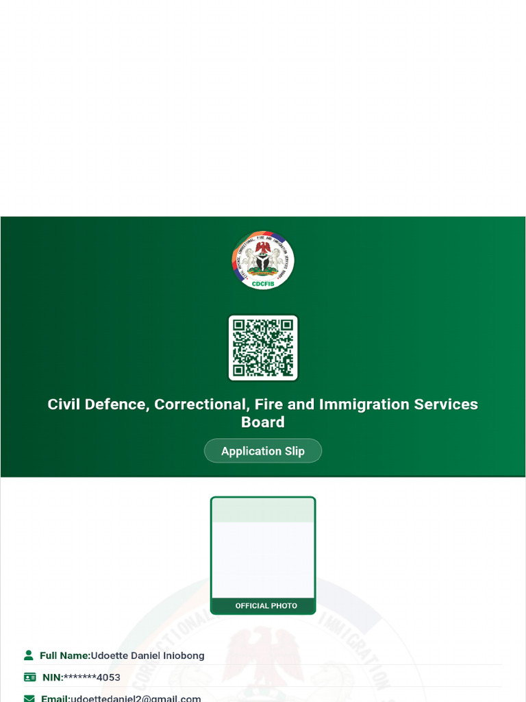 Cdcfib Application Slip | PDF