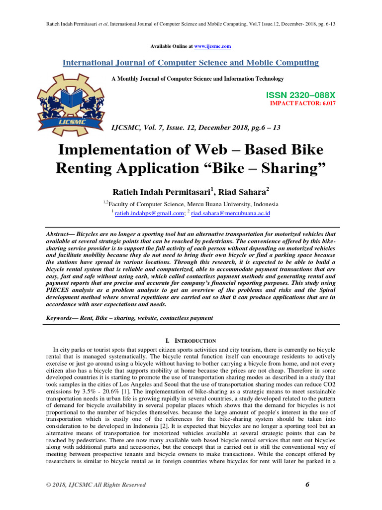 Implementation of Web Based Bike Renting | PDF | Transport | Computing
