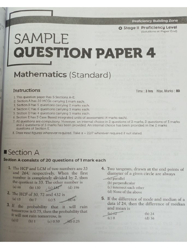 Sample Paper Maths | PDF