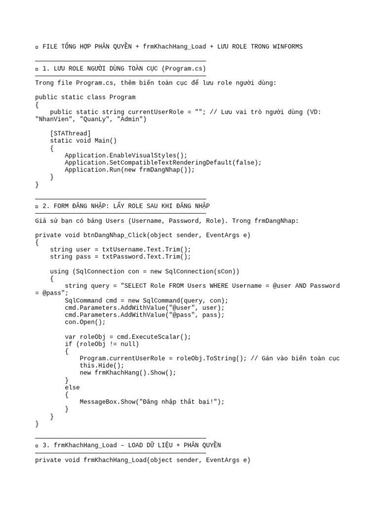 PhanQuyen WinForms QLKH | PDF