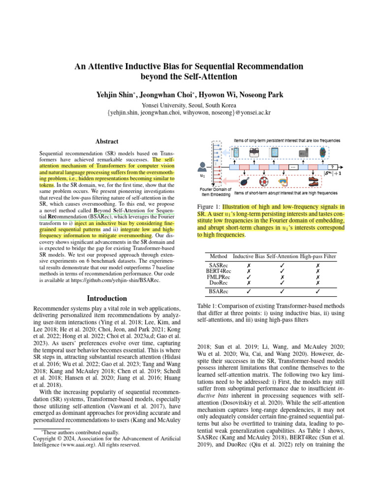An Attentive Inductive Bias For Sequential Recommendation | PDF | Discrete Fourier Transform ...