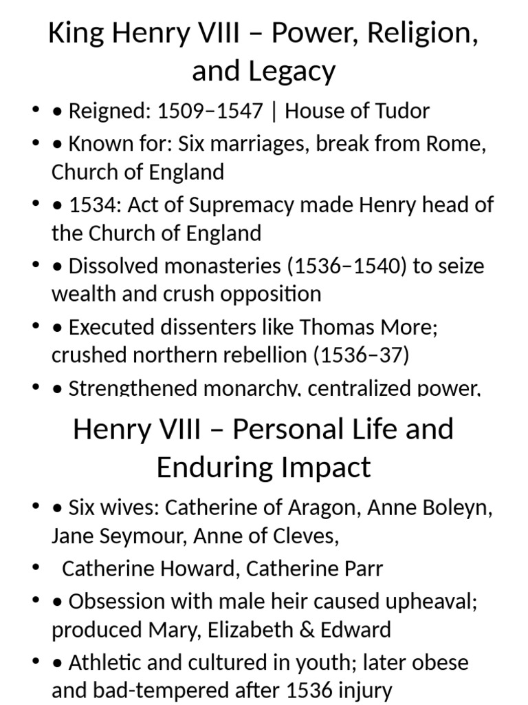 Henry VIII: Power and Controversy | PDF