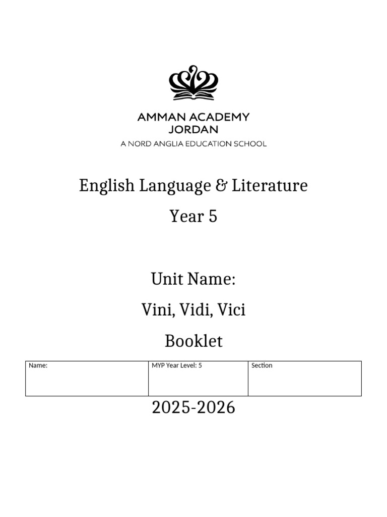10LL Unit 1 Booklet 2025-2026 (Julius Caesar) | PDF | Rhetoric | Julius ...