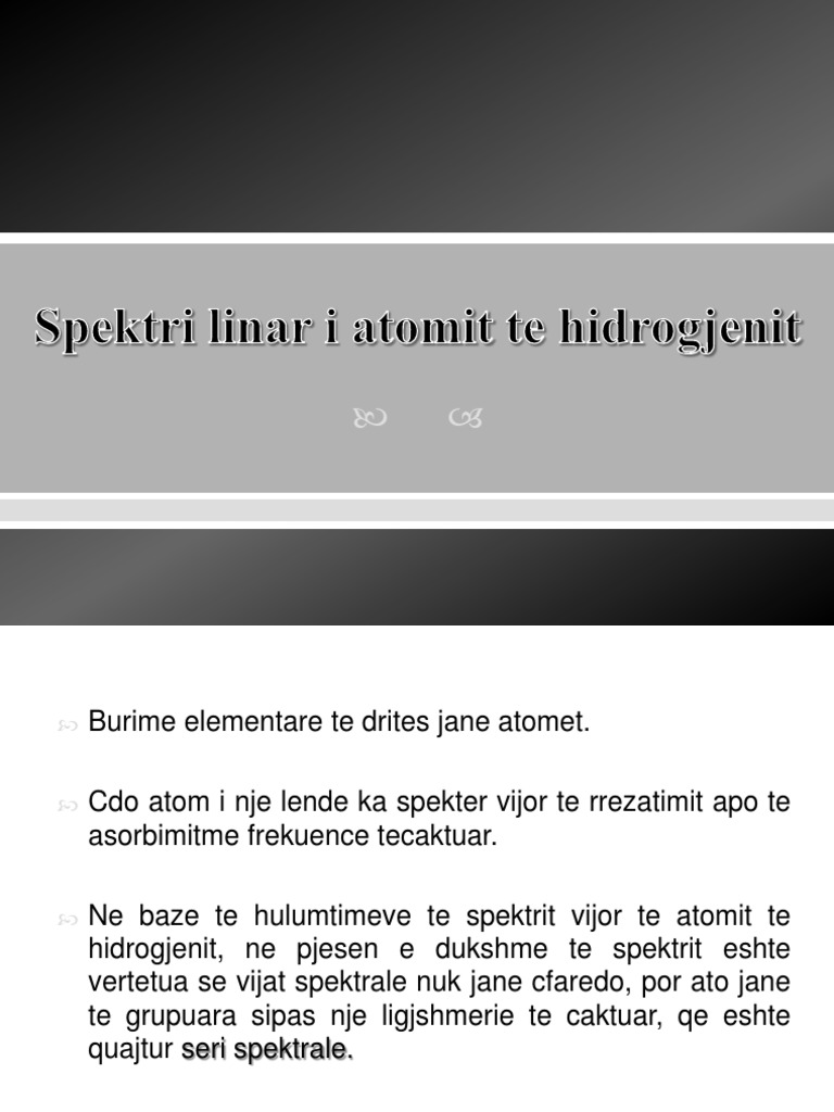 Spektri Linar I Atomit Te Hidrogjenit | PDF