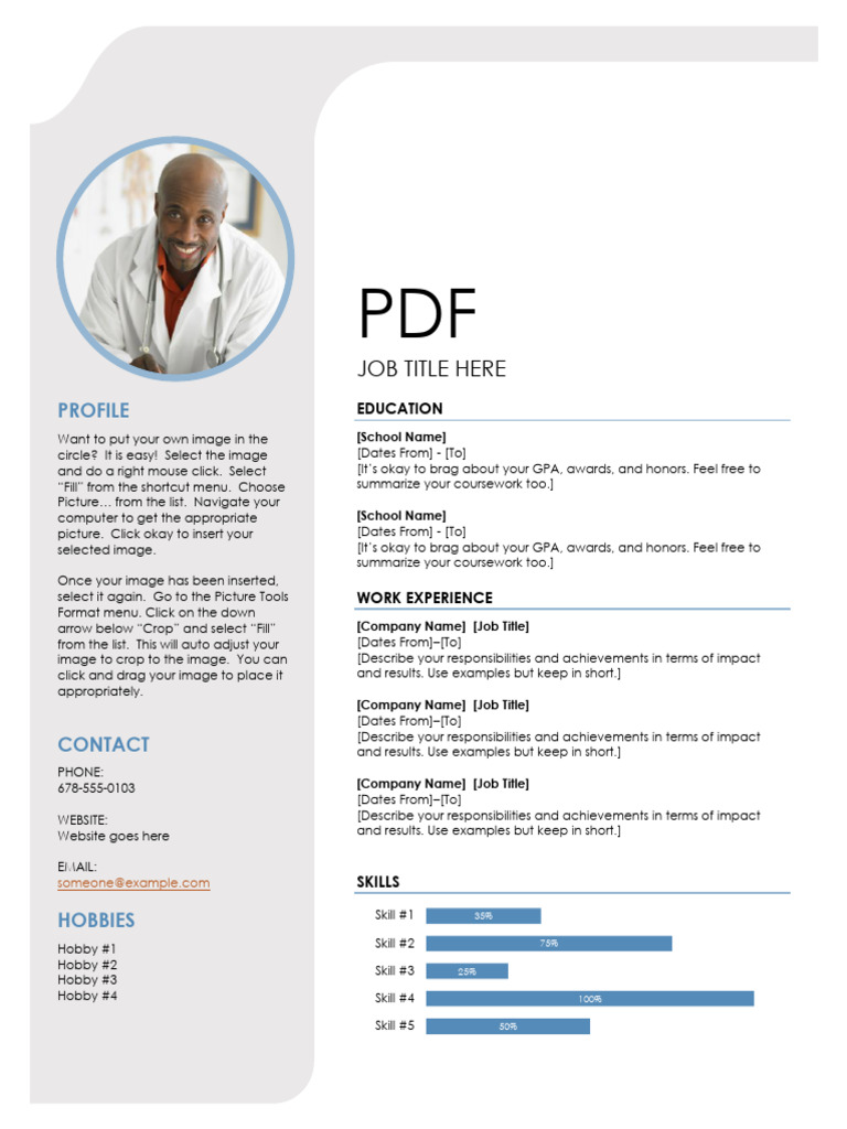 Bold Profile Resume Template | PDF