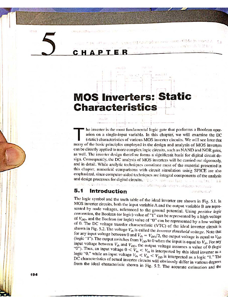 Chapter 5 VLSI Inverter Static Characteristics | PDF