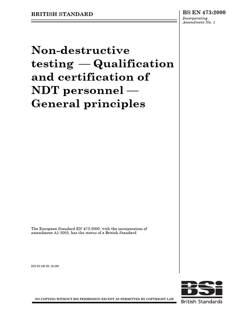 BS en 473 - 2000 | PDF | Regulation | International Electrotechnical ...
