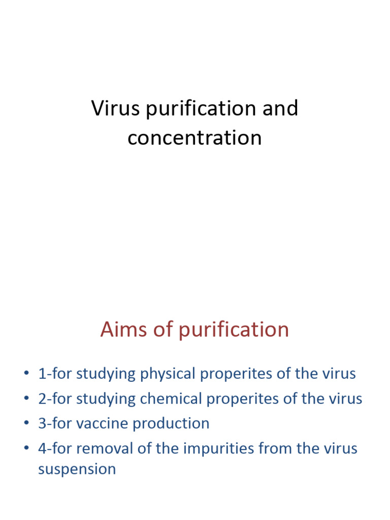 Virus Purification and Concentration | PDF | Protein Purification ...