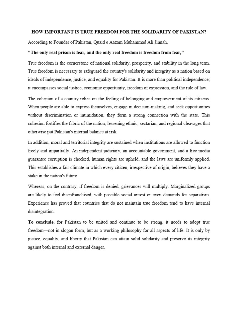 How Important Is True Freedom | PDF