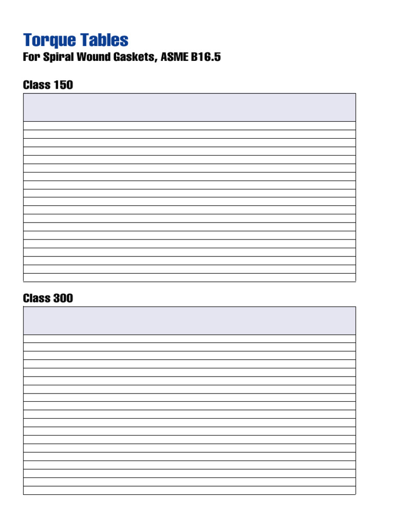 Bolting Torque Table For Flange | PDF | Mechanical Engineering