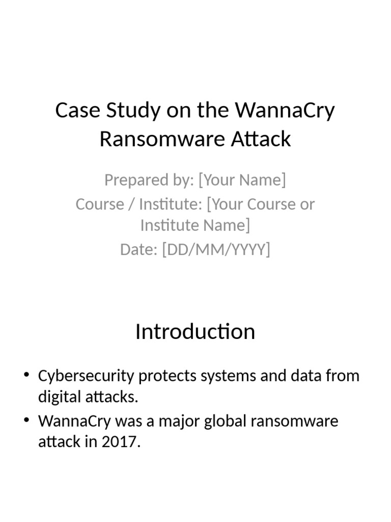 WannaCry Cybersecurity Case Study | PDF