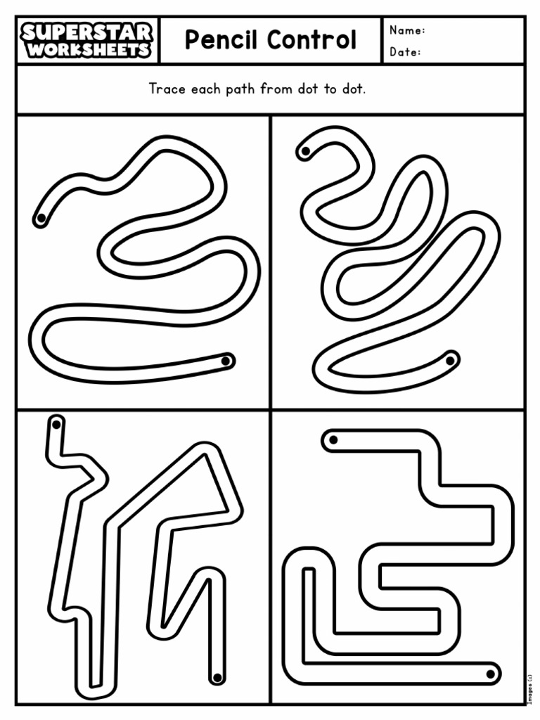 Pencil Control Worksheet Mazes | PDF
