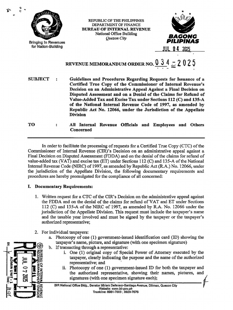 RMO No. 34-2025 | PDF