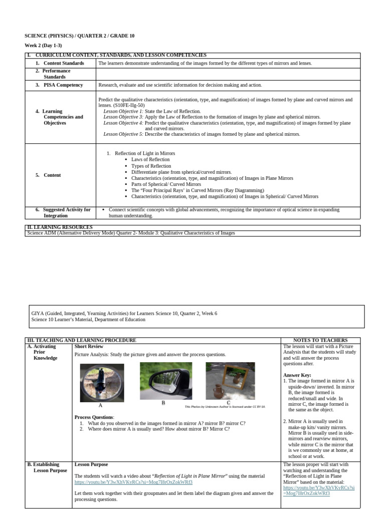Science Lesson Exemplar Week 6 PISA 2025 Learning Integration Session ...