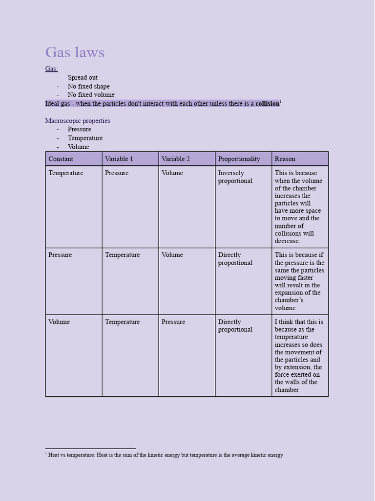 Physicss Notes - Gas Laws | PDF | Gases | Temperature