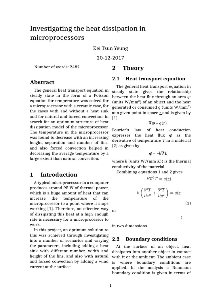 Y3ComputingReport Project B4 | PDF | Matrix (Mathematics) | Heat Transfer