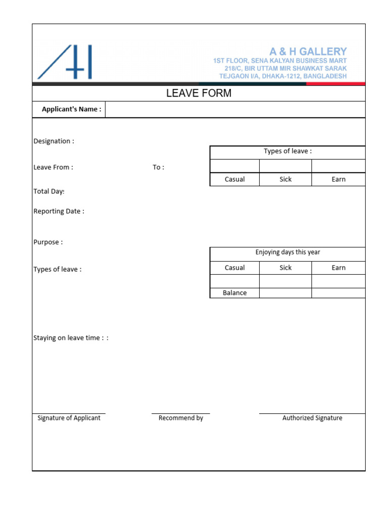 Leave Form | PDF