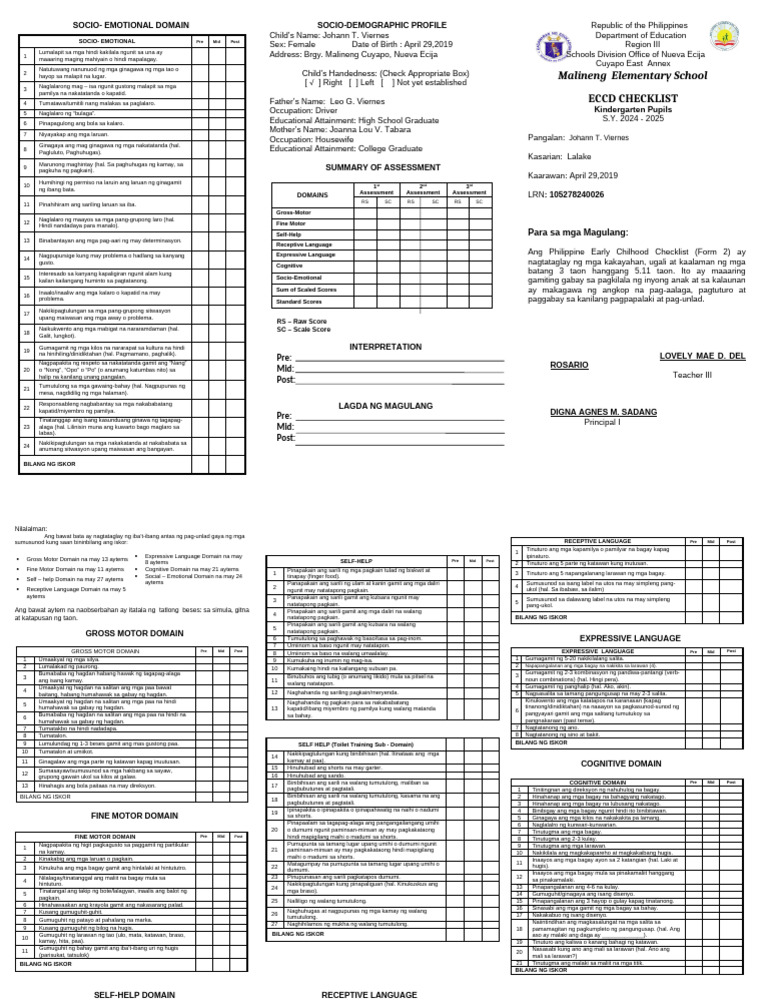 Ecd Checklist New | PDF