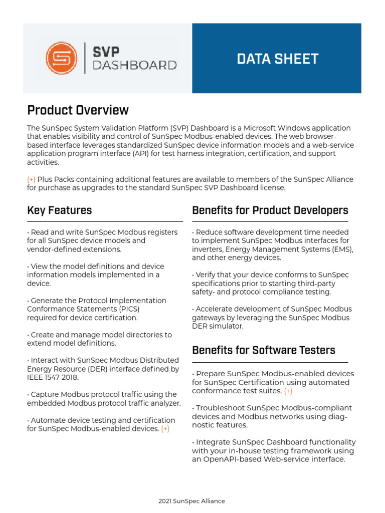 SunSpec SVP Dashboard Data Sheet 240414 202659 | PDF | Web Service ...