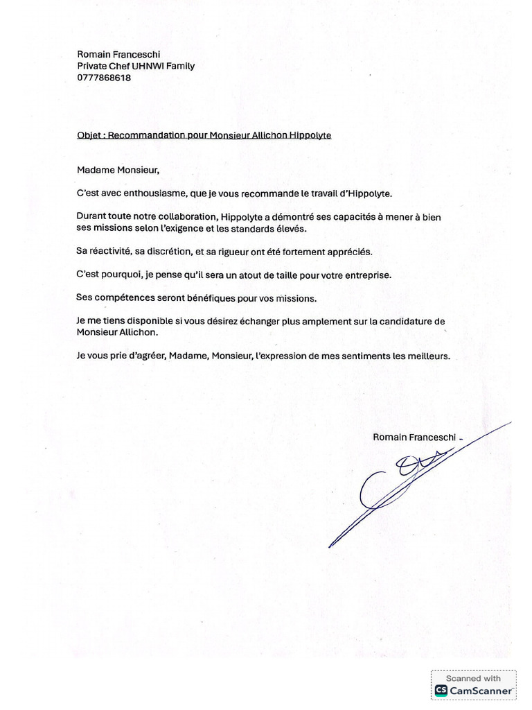 Lettre Recommandation Ha 2 | PDF