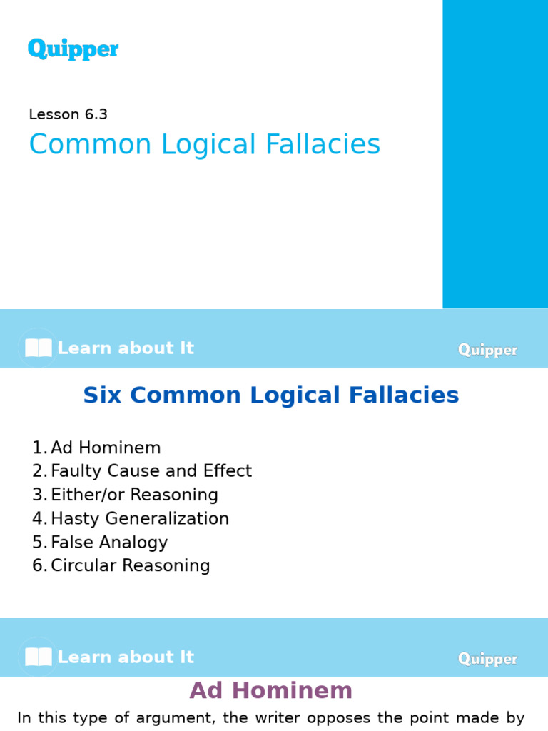 Six Common Logical Fallacies | PDF | Fallacy | Epistemology