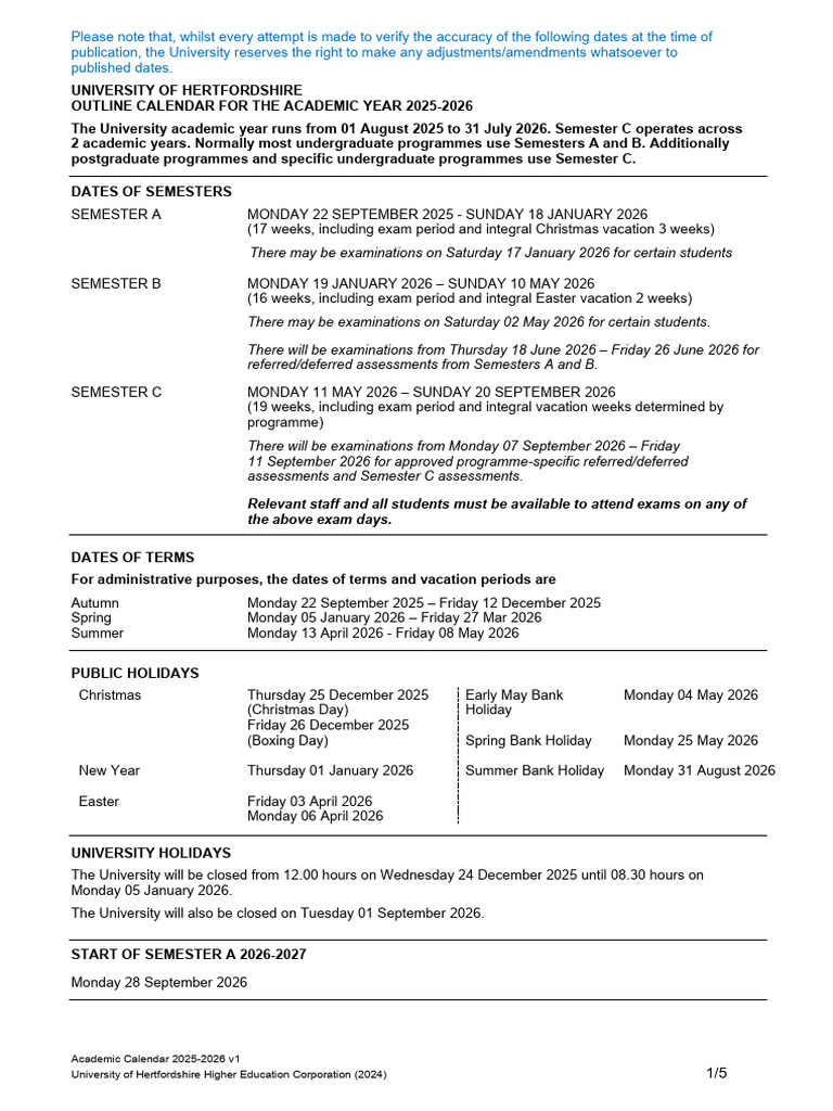 Academic Calendar 2025 2026 | PDF | Academic Term | Educational Stages