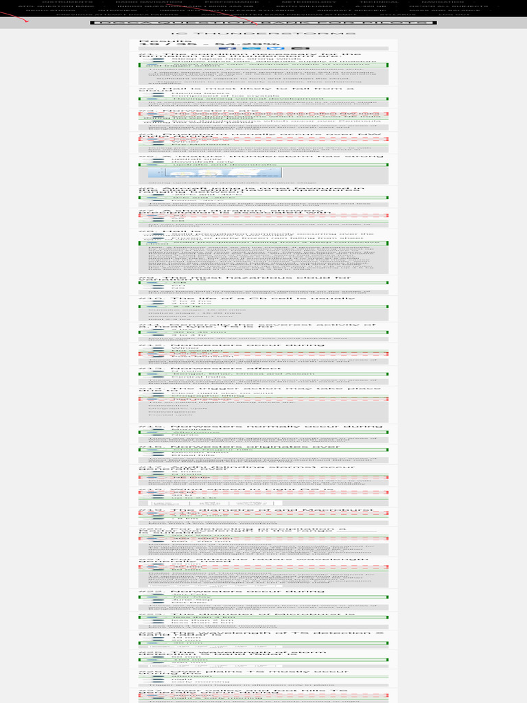 IC THUNDERSTORMS - Dgca Question Bank For Pilots | PDF | Hail | Ice