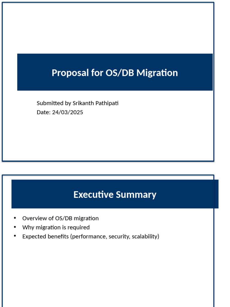 OS DB Migration Proposal | PDF | Operating System | Databases