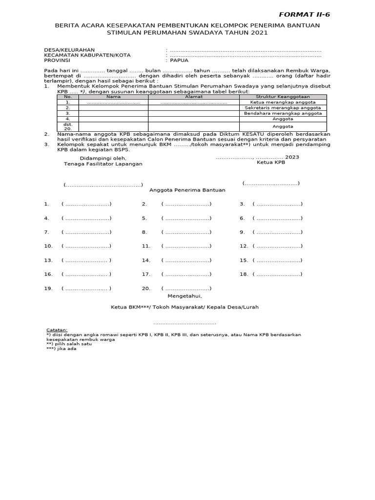 Berita Acara Pembentukan KPB | PDF