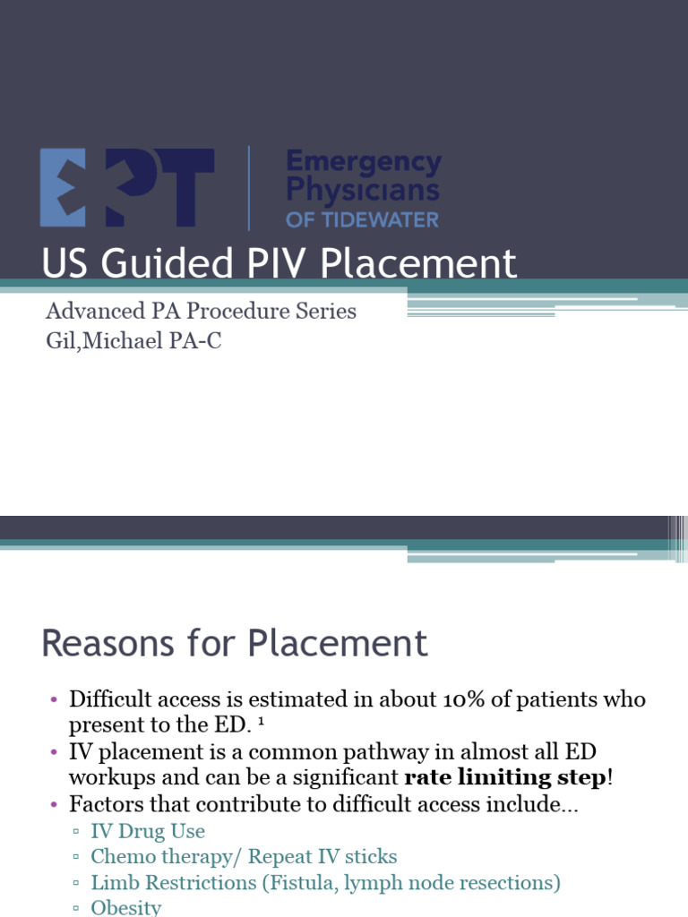 US Guided PIV Placement | PDF | Vein | Intravenous Therapy