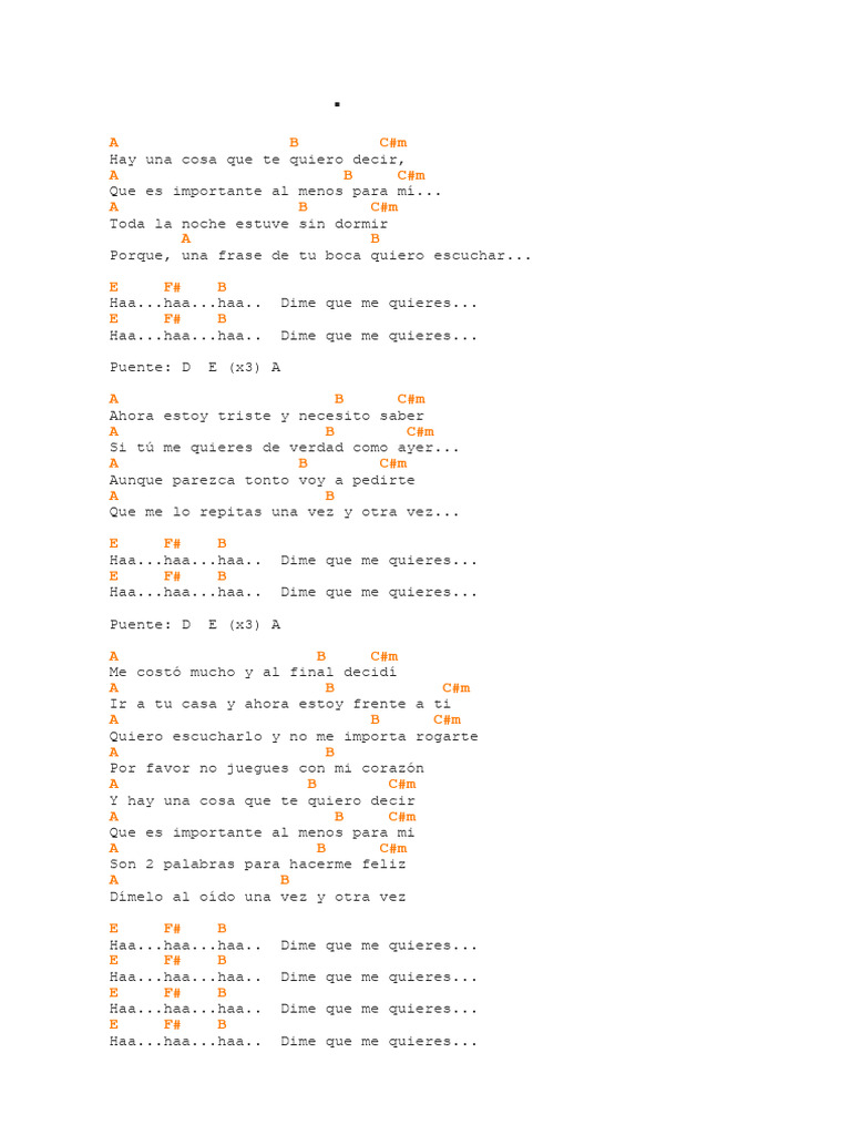 Dime Que Me Quieres - Tequila (Blossom) | PDF