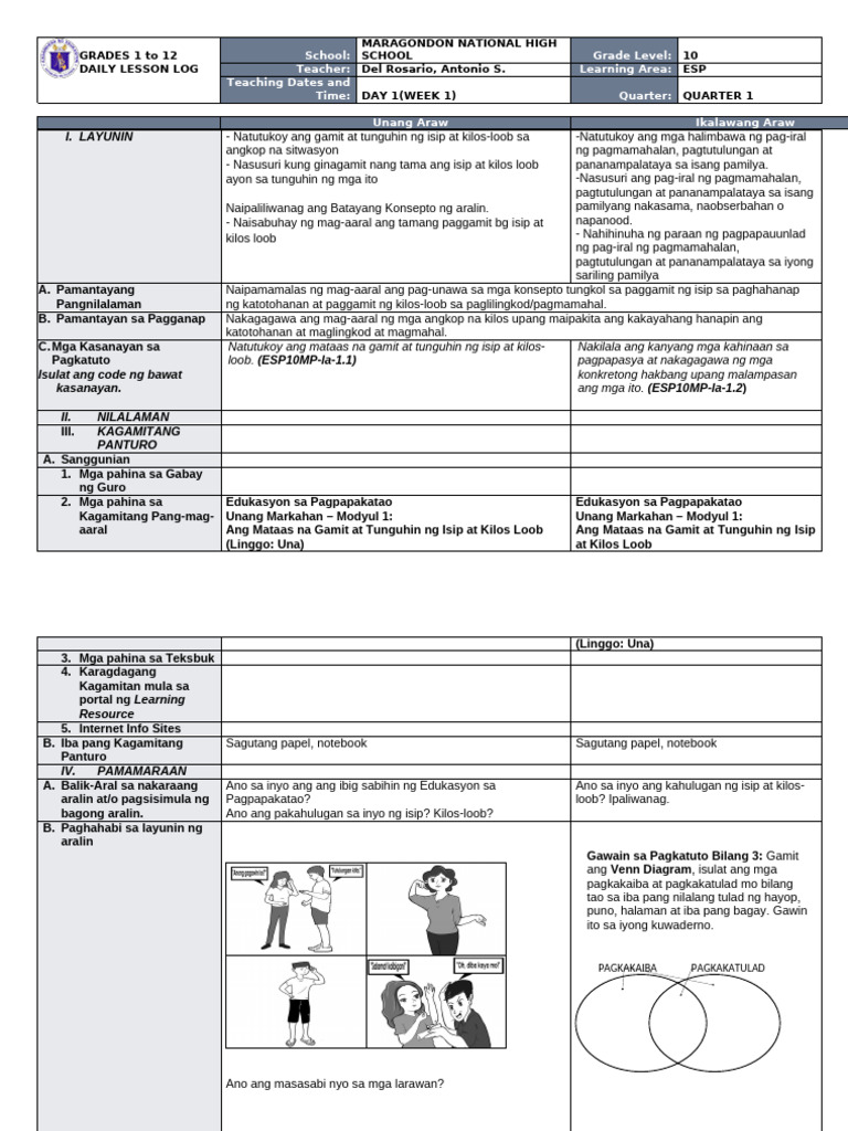 Q1-Dll-Esp 10-W1 | PDF