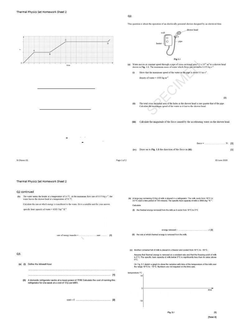 M5 02 Thermal HWK 2 - Cooling Curve | PDF