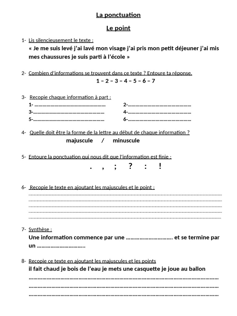 Comprendre la ponctuation en français | PDF
