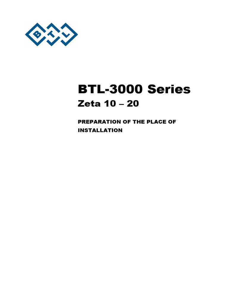 BTL-3000 Zeta Installation Guidelines | PDF | Water | Electric Current