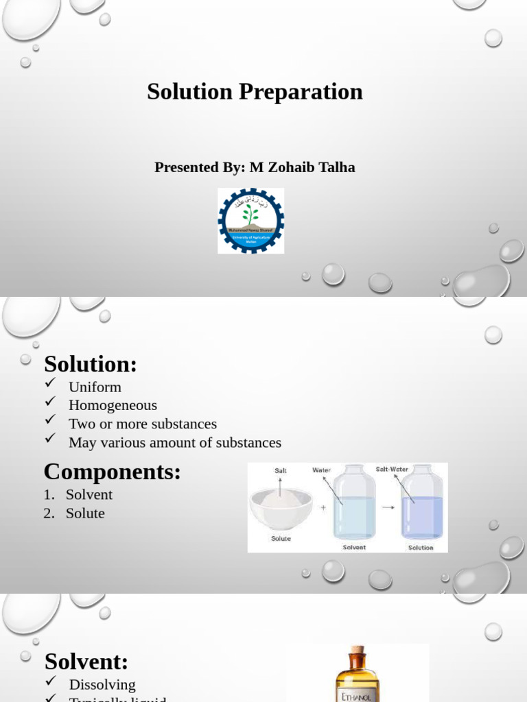 Solution Preparation 1 | PDF