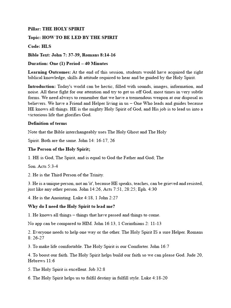 The Holy Spirit | PDF | Holy Spirit | Baptism