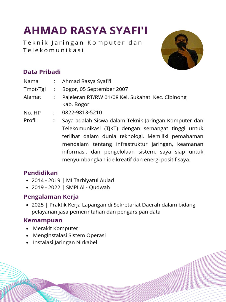 Profil Ahmad Rasya Syafi'i: Siswa TJKT | PDF