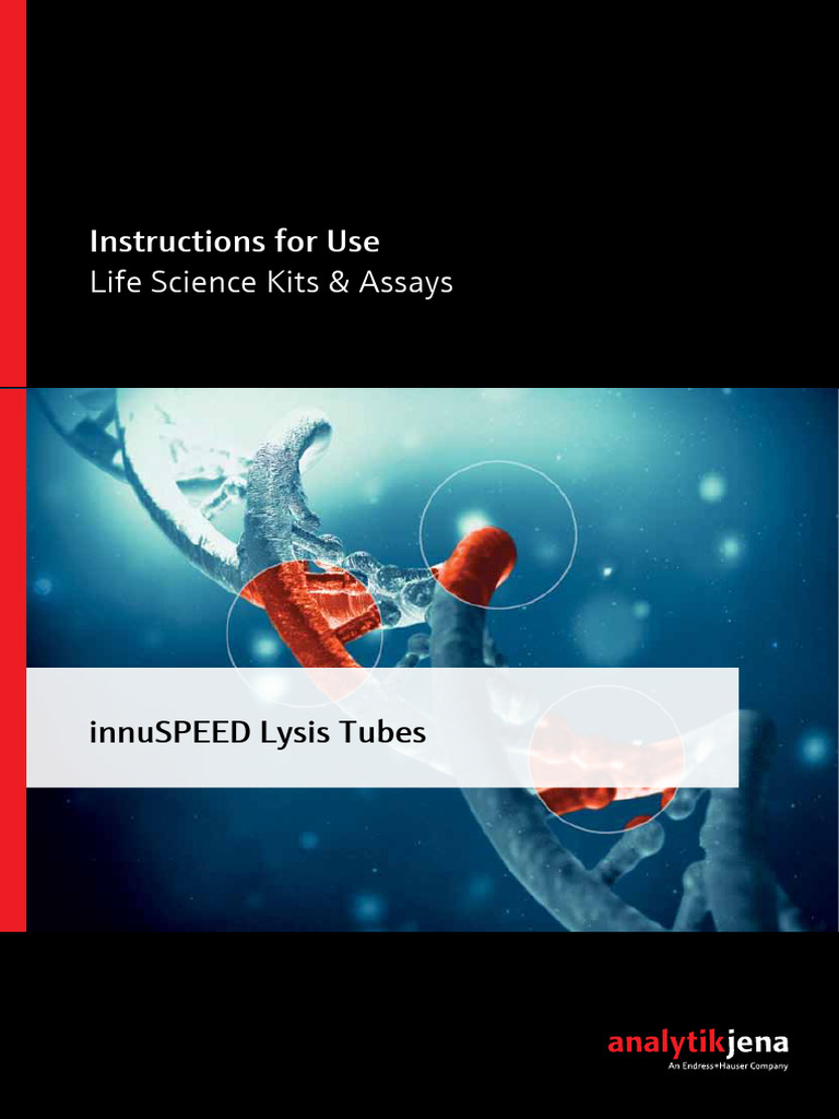 innuSPEED Lysis Tubes User Guide | PDF | Nucleic Acids | Dna