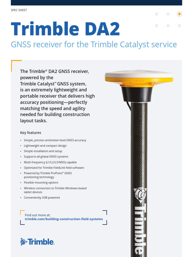 Spec Sheet Trimble Catalyst Gnss System For Building Construction | PDF ...