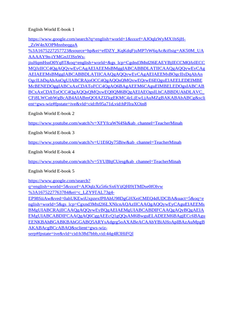 English World E-book Series Overview | PDF