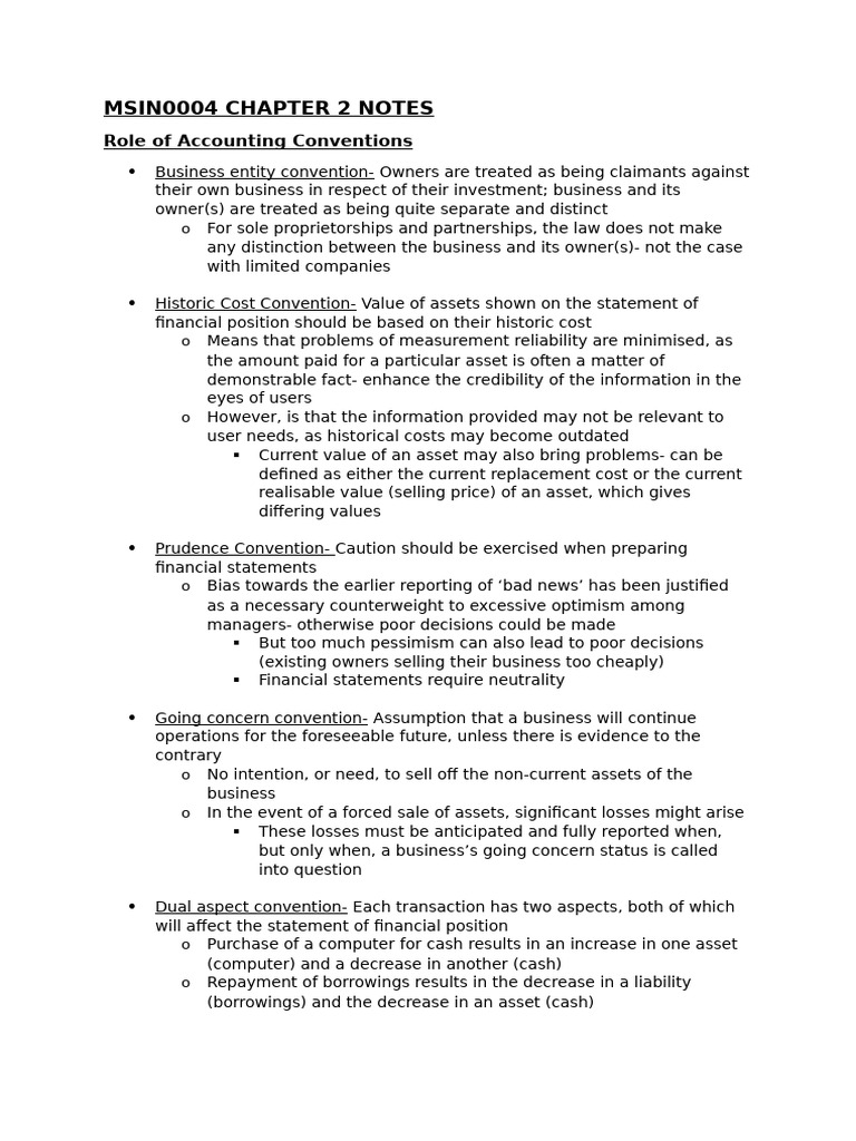 Msin0004 Chapter 2 Reading | PDF | Depreciation | Goodwill (Accounting)