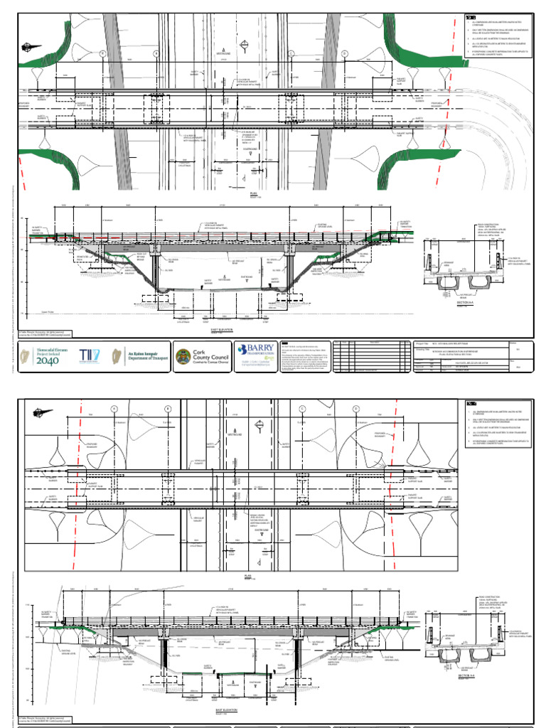 Sample Drawing For Over Bridges With Precast Beams | PDF | Precast ...