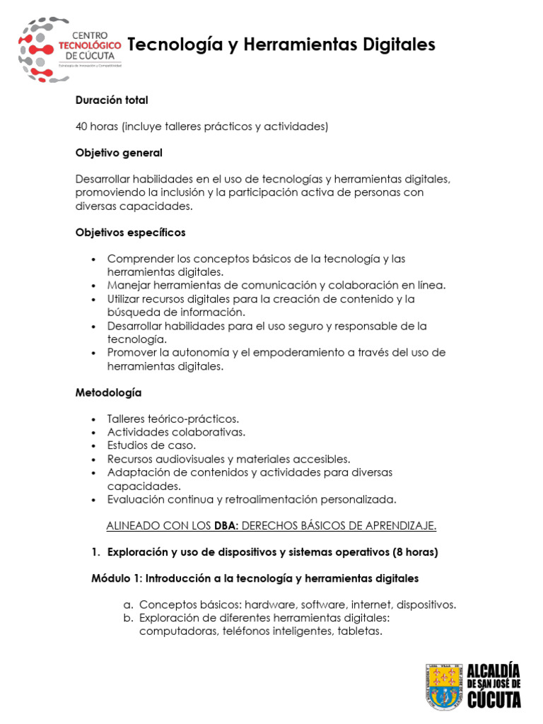 Contenido Programado Tecnología y Herramientas Digitales | PDF | Tableta | Hardware de la ...