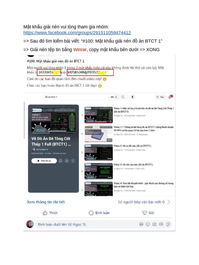 Mật Khẩu Giải Nén - Đồ Án BTCT 1 | PDF